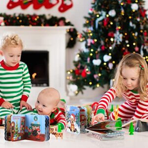 4 PCS Christmas Lift-a-Flap Board Books A Touch and Feel Children's Board Book Small Shaped Christmas Board Book Christmas Story Book for Kids Babies Toddler Xmas Present