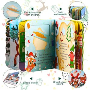 4 PCS Christmas Lift-a-Flap Board Books A Touch and Feel Children's Board Book Small Shaped Christmas Board Book Christmas Story Book for Kids Babies Toddler Xmas Present