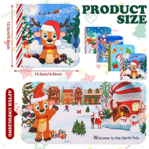 4 PCS Christmas Lift-a-Flap Board Books A Touch and Feel Children's Board Book Small Shaped Christmas Board Book Christmas Story Book for Kids Babies Toddler Xmas Present