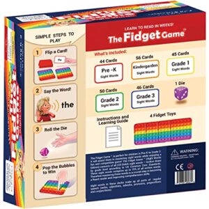 The Fidget Game Learn to Read in Weeks Master 220 High-Frequency Dolch Sight Words Curriculum-Appropriate for Pre-K to Grade 3 - Popping Mats & Dice