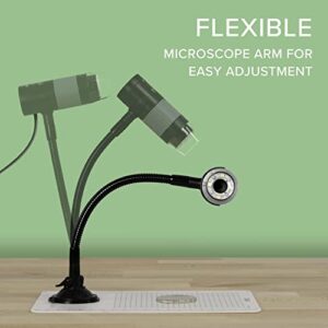 Plugable USB Digital Microscope with Flexible Arm Observation Stand Compatible With Windows, Mac, Linux (2MP, 250x Magnification)