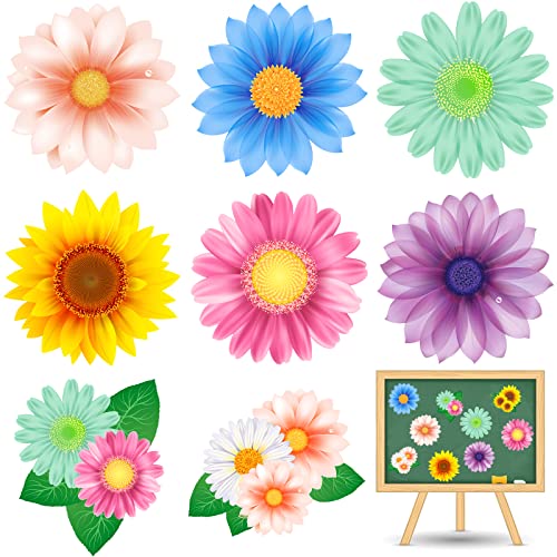 45 Pcs Summer Sunflower Cutouts Sunflower Bulletin Board Cutouts Sunflower Daisy Wall Decals with Glue Point Dots Sunflower Bulletin Board Decorations for School Birthday Party Baby Shower Home Decor