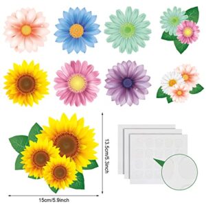 45 Pcs Summer Sunflower Cutouts Sunflower Bulletin Board Cutouts Sunflower Daisy Wall Decals with Glue Point Dots Sunflower Bulletin Board Decorations for School Birthday Party Baby Shower Home Decor