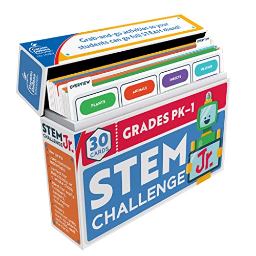 Carson Dellosa STEM Challenges, Jr. Learning Cards, 31 pc. Science Kits for Kids 4-6, STEM Kits for Kids 4+ Year Old, PreK-Grade 1 Hands-On Activity Cards for Plants, Animals, Weather and More