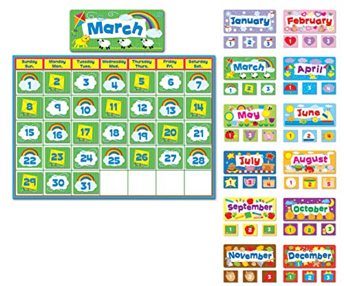 Carson Dellosa Calendar Set—Multicolor, Seasonal Kit With Monthly Headers, Days of the Week, Numbers, Seasons, Holidays, Bulletin Board Décor (415 pc)