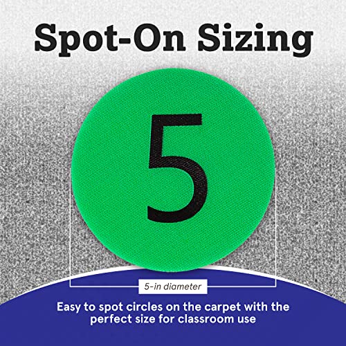 Carpet Spot Markers x 30 Classroom Sit Circles with Numbers 1-30 for Teachers (6 Colors)