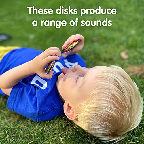 TickiT Sensory Reflective Sound Buttons - Set of 3 - Safe for All Ages - Mirrored Disks for Babies and Toddlers - Sensory Stacking Toy