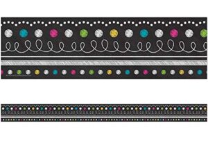 teacher created resources chalkboard brights straight border trim (5619)