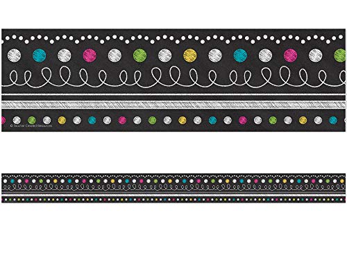 Teacher Created Resources Chalkboard Brights Straight Border Trim (5619)