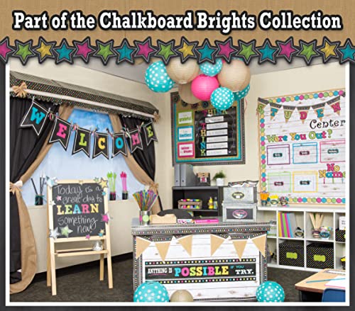 Teacher Created Resources Chalkboard Brights Straight Border Trim (5619)