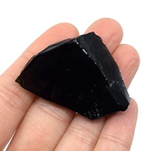 Raw Obsidian, Igneous Rock Specimen - Approx. 1"- Geologist Selected & Hand Processed - Great for Science Classrooms - Eisco Labs