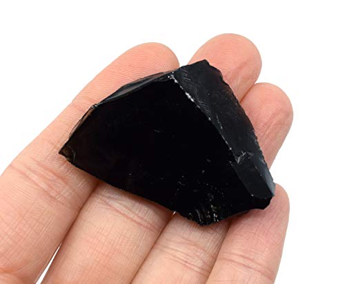 Raw Obsidian, Igneous Rock Specimen - Approx. 1"- Geologist Selected & Hand Processed - Great for Science Classrooms - Eisco Labs