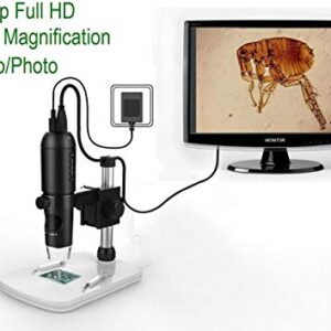 Mustcam 1080P Full HD Digital Microscope, HDMI Microscope, 10x-220x Magnification, to Any Monitor/TV with HDMI-in, Photo Capture, Micro-SD Storage, PC Supported