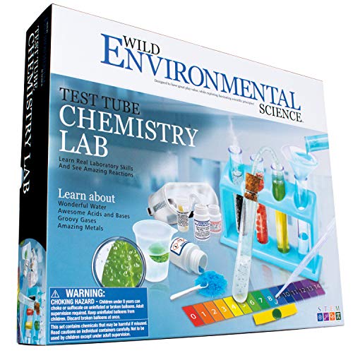 WILD ENVIRONMENTAL SCIENCE Test Tube Chemistry Lab - 50+ Science Experiments and Reactions - Ages 8+ - Learn About Solids, Liquids, Gases and More!