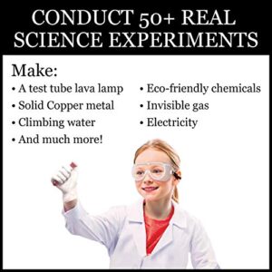 WILD ENVIRONMENTAL SCIENCE Test Tube Chemistry Lab - 50+ Science Experiments and Reactions - Ages 8+ - Learn About Solids, Liquids, Gases and More!