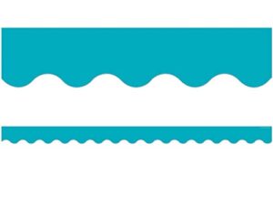 teacher created resources teal scalloped border trim (5450)