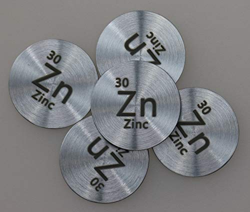 Zinc (Zn) 24.26mm Metal Disc 99.5% Pure for Collection or Experiments