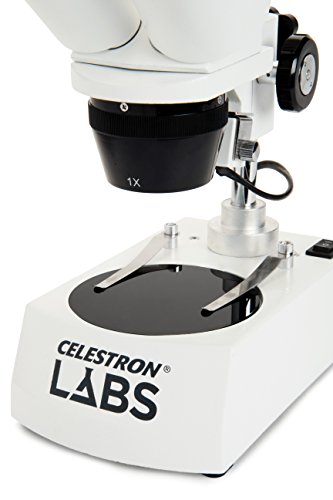 Celestron – Celestron Labs – Binocular Stereo Microscope – 20-60x Magnification – Upper and Lower LED Illumination – Includes 10 Prepared Slides