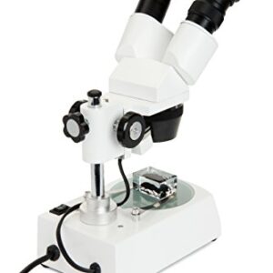 Celestron – Celestron Labs – Binocular Stereo Microscope – 20-60x Magnification – Upper and Lower LED Illumination – Includes 10 Prepared Slides