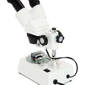 Celestron – Celestron Labs – Binocular Stereo Microscope – 20-60x Magnification – Upper and Lower LED Illumination – Includes 10 Prepared Slides