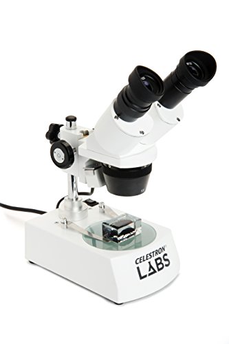 Celestron – Celestron Labs – Binocular Stereo Microscope – 20-60x Magnification – Upper and Lower LED Illumination – Includes 10 Prepared Slides