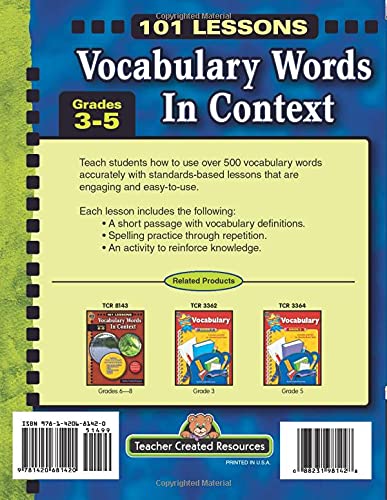 101 Lessons: Vocabulary Words in Context: Vocabulary Words in Context