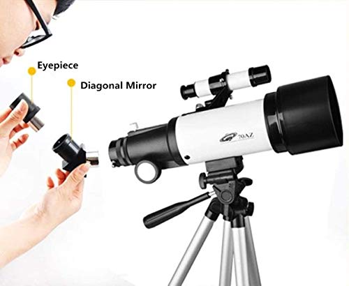 Telescopes for Adults 70mm Aperture 400mm AZ Mount, Astronomical Refractor Portable Telescope for Kids and Beginners with Backpack to Travel and View Moon