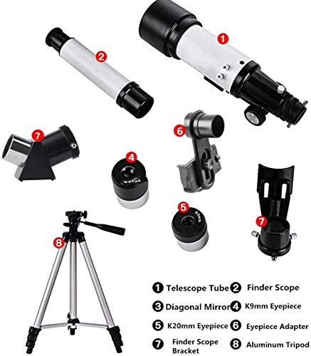 Telescopes for Adults 70mm Aperture 400mm AZ Mount, Astronomical Refractor Portable Telescope for Kids and Beginners with Backpack to Travel and View Moon