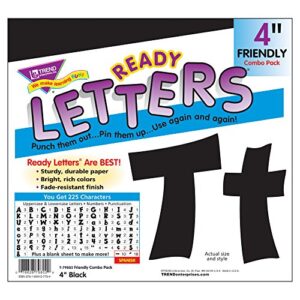 TREND enterprises, Inc. T-79802 Black 4" Friendly Combo Ready Letters