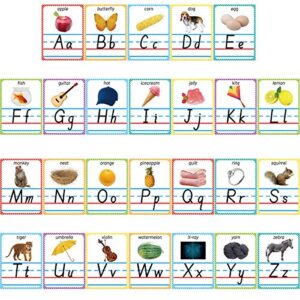 Alphabet and Number Bulletin Board Set Traditional Manuscript Alphabet Cards with Photographs for Classroom Decoration