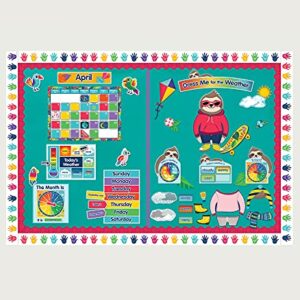 Carson Dellosa 1 World Sloth Weather Bulletin Board Set Seasons & Weather Charts,Seasonal Accents & Articles of Clothing to Dress Sloth for the Weather,Homeschool or Classroom Décor(54 pc)(Pack of 2)