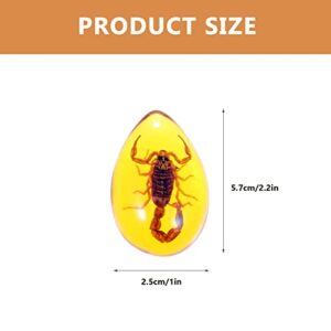 ULTNICE 3pcs Amber Insect Specimens Pendants Amber Fossil Insect Artificial Amber Insect Specimen Pendant Scorpions Insects Amber Stone Ornament for Necklace