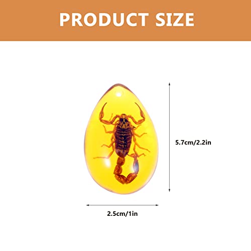 ULTNICE 3pcs Amber Insect Specimens Pendants Amber Fossil Insect Artificial Amber Insect Specimen Pendant Scorpions Insects Amber Stone Ornament for Necklace