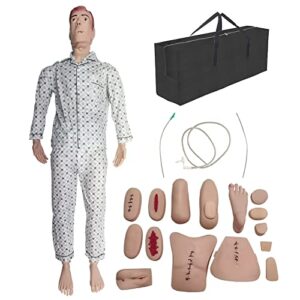 mzbzyu 5.7ft life size patient care manikin training cpr simulator basic geri nursing skills geriatric human model mannequin full body for students education teaching medical training skills