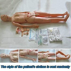 MZBZYU 5.7ft Life Size Patient Care Manikin Training CPR Simulator Basic Geri Nursing Skills Geriatric Human Model Mannequin Full Body for Students Education Teaching Medical Training Skills