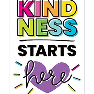 Carson Dellosa Kind Vibes Kindness Starts Here Poster—Inspirational Wall Art, Educational Poster for Bulletin Board, Office, Homeschool, Classroom Decor (13.37" x 19")