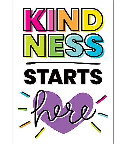 Carson Dellosa Kind Vibes Kindness Starts Here Poster—Inspirational Wall Art, Educational Poster for Bulletin Board, Office, Homeschool, Classroom Decor (13.37" x 19")