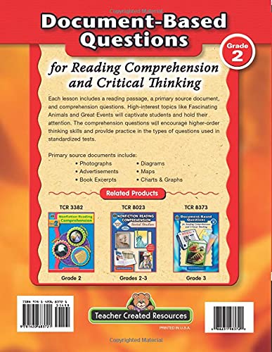 Document-Based Questions for Reading Comprehension and Critical Thinking: Grade 2