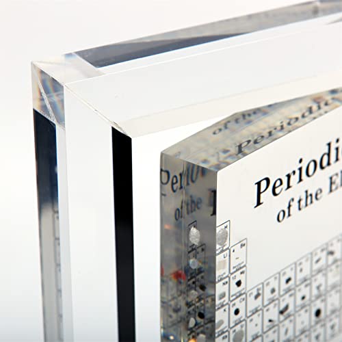 Periodic Table with Real Elements Inside, Acrylic Periodic Table Display with 83 Real Element Samples, 360° Rotating Frame Display, Remarkable Gift for Kids Adults Teachers - 9.05"x1.96"x6.3"