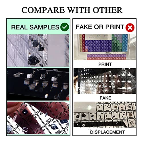 Periodic Table with Real Elements Inside, Acrylic Periodic Table Display with 83 Real Element Samples, 360° Rotating Frame Display, Remarkable Gift for Kids Adults Teachers - 9.05"x1.96"x6.3"