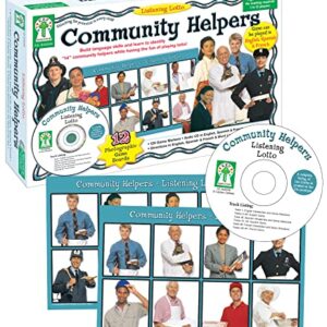 Key Education Listening Lotto: Community Helpers, Children's Auditory, Pre-Reading, Language Learning Matching Board Game, 12 Photographic Game Boards and Audio CD, 1-12 Players, Ages 4+