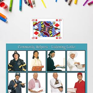 Key Education Listening Lotto: Community Helpers, Children's Auditory, Pre-Reading, Language Learning Matching Board Game, 12 Photographic Game Boards and Audio CD, 1-12 Players, Ages 4+