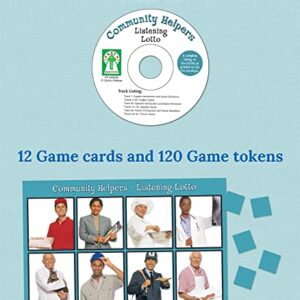 Key Education Listening Lotto: Community Helpers, Children's Auditory, Pre-Reading, Language Learning Matching Board Game, 12 Photographic Game Boards and Audio CD, 1-12 Players, Ages 4+