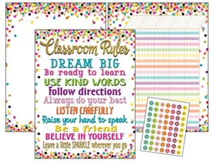 teacher created resources confetti classroom essentials chart pack (6881)