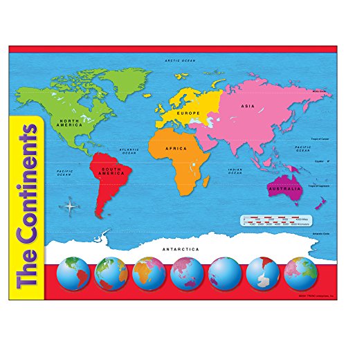 TREND ENTERPRISES, INC. The Continents Learning Chart, 17" x 22"