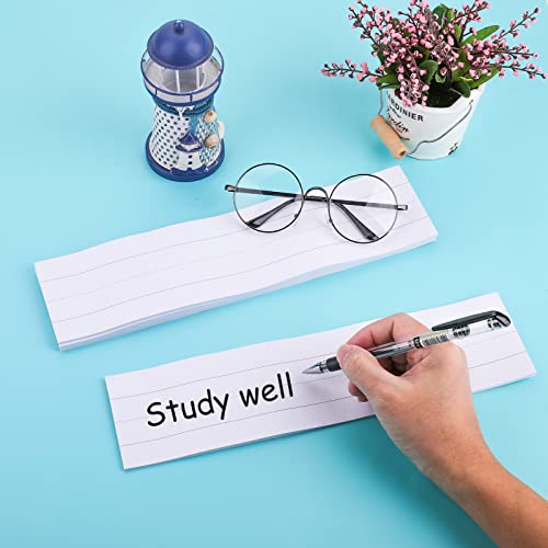 TIESOME Sentence Strips for Teachers, 150 Sheets White Word Writing Strips Adhesive Sentence Learning Strips Lined Word Strips for School Office Supplies 3 x 12 Inch