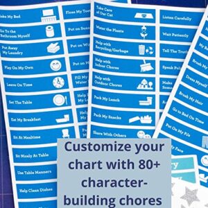 My Starry Chart - Kids Chore Chart Calendar Board for Behavior, Reward, Responsibility, Incentive & Routine at Home - Homeschool Planner Supplies with Dry Erase Reusable Stickers - Preschool Learning