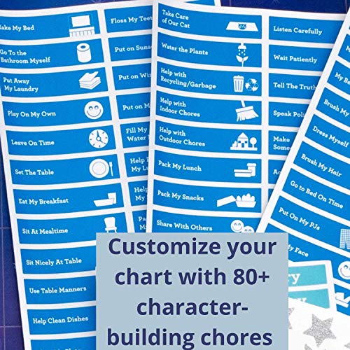 My Starry Chart - Kids Chore Chart Calendar Board for Behavior, Reward, Responsibility, Incentive & Routine at Home - Homeschool Planner Supplies with Dry Erase Reusable Stickers - Preschool Learning