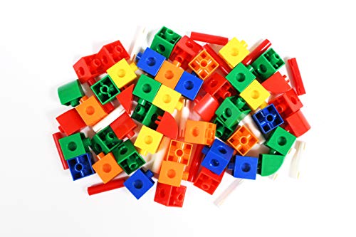 Edx Education Construction Linking Cubes - Mini Jar Set of 80 - Linking Cubes - STEM Play - Math Manipulative for Kids