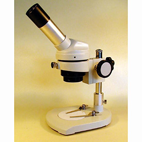 AmScope K104-ZZ Elementary Stereo/Dissecting Microscope, 10x and 25x Eyepiece, 20x-50x Magnification, Reversible Black/White Stage Plate, Heavy-Duty Frame